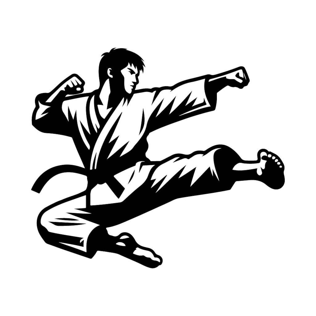 Karate Sport SVG Black and White SVG Vector File for Laser Cutting 1 - Etsy
