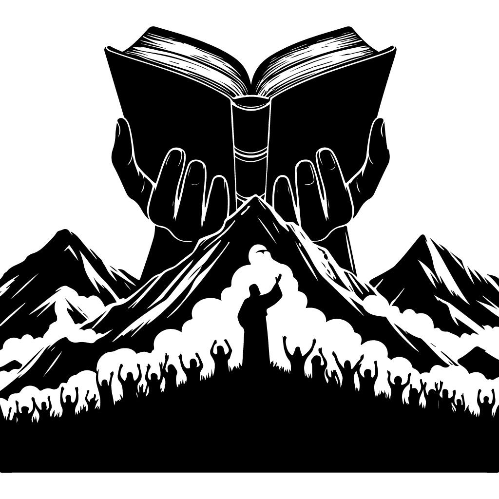 Hands Holding Bible SVG - Background Black and White SVG Vector File ...