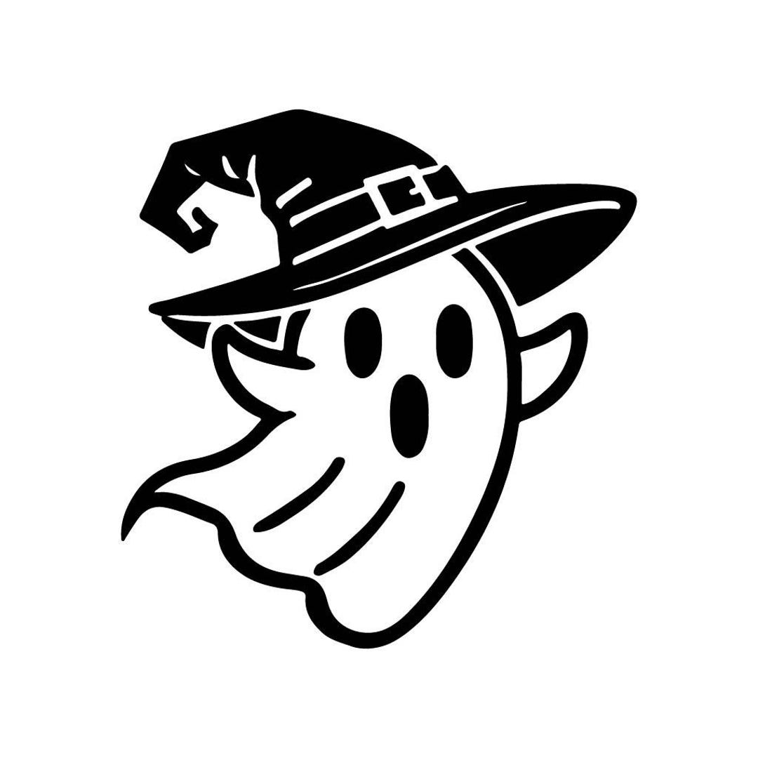 Spooky Ghost SVG 4 | Black & White Vector File for Laser Cutting ...