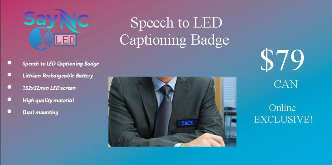 Speech to LED Captioning Badge - Etsy