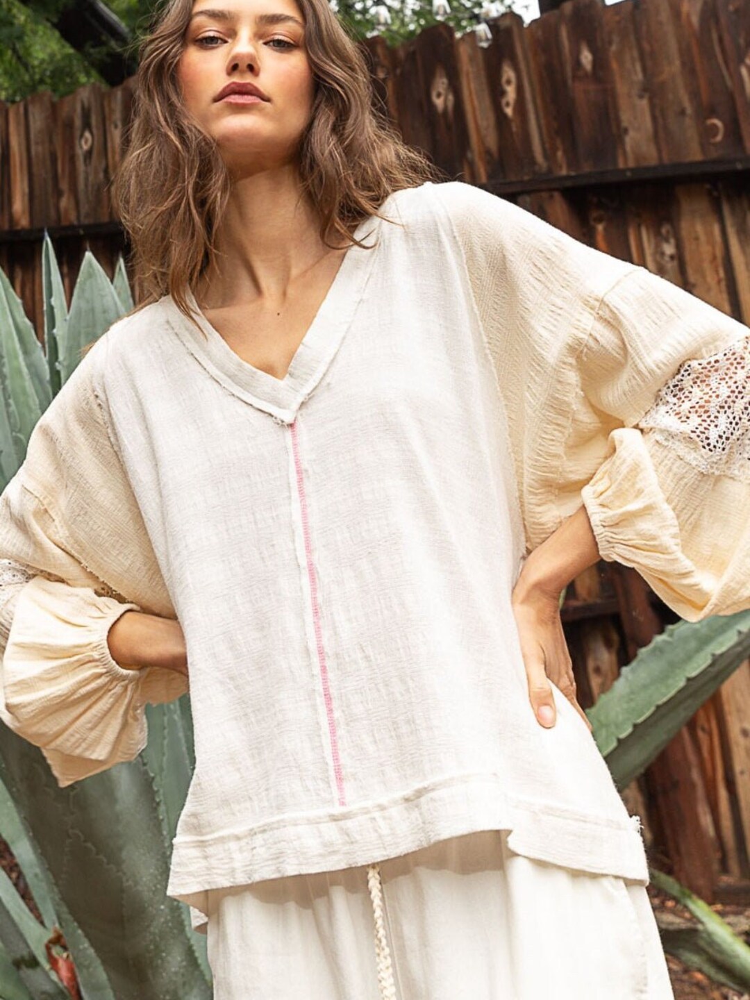 Balloon Sleeve Crochet Patch Top Exposed Seam Oversized Crochet Top - Etsy