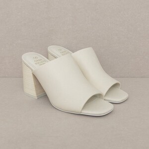 Kathleen Block Heel Mule Sandal Slides - Etsy