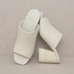 Kathleen Block Heel Mule Sandal Slides - Etsy