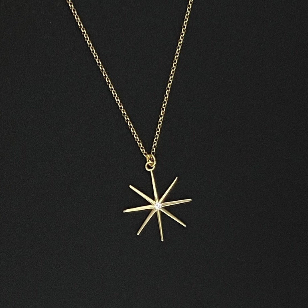 Minimalist North Star Design Pendant in Sterling Silver - Etsy