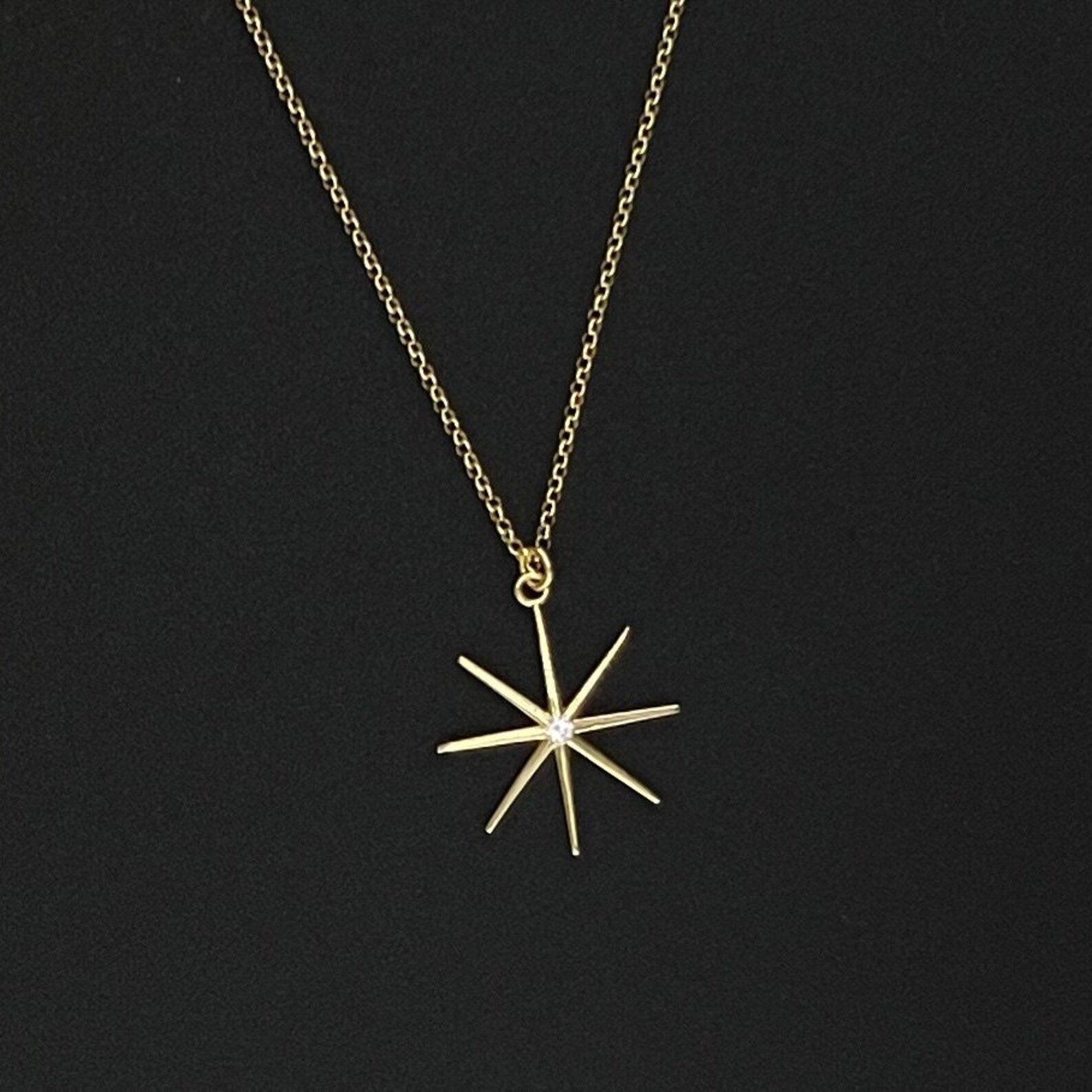 Minimalist North Star Design Pendant in Sterling Silver - Etsy