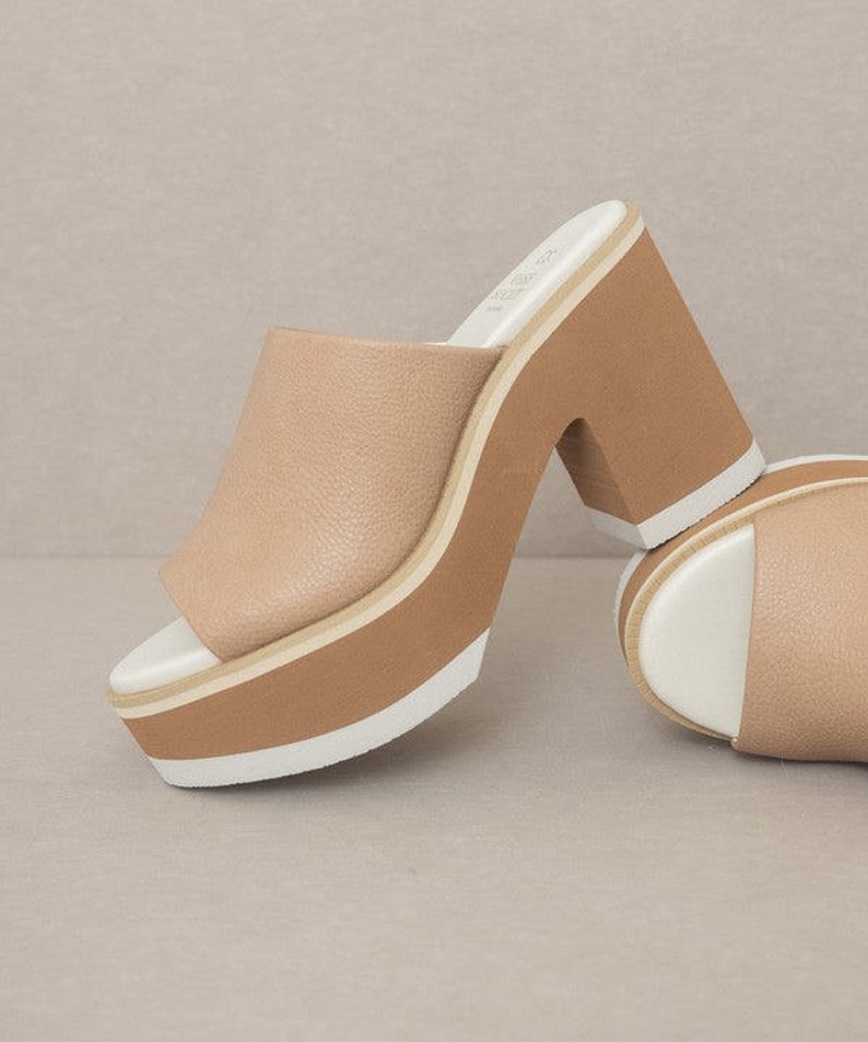 Maren Layered Chunky Heeled Platform Slides Sandals - Etsy