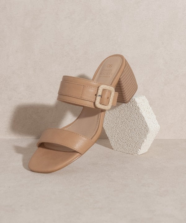 Nicole Buckle Block Stacked Heel Sandal - Etsy