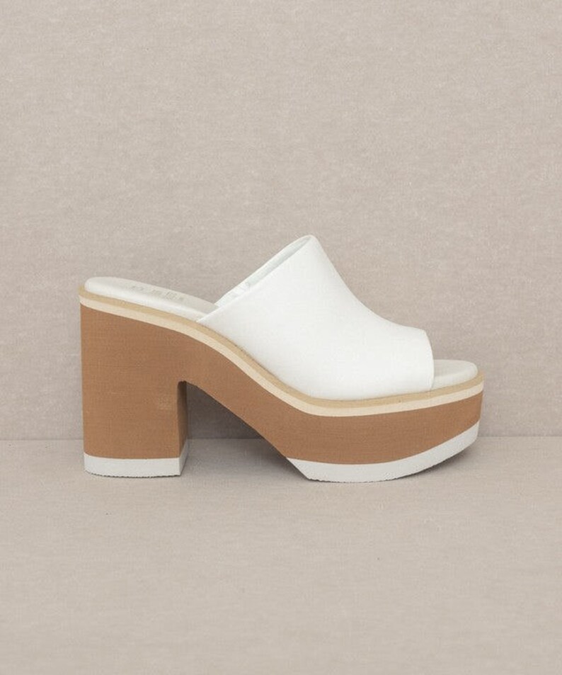Maren Layered Chunky Heeled Platform Slides Sandals - Etsy