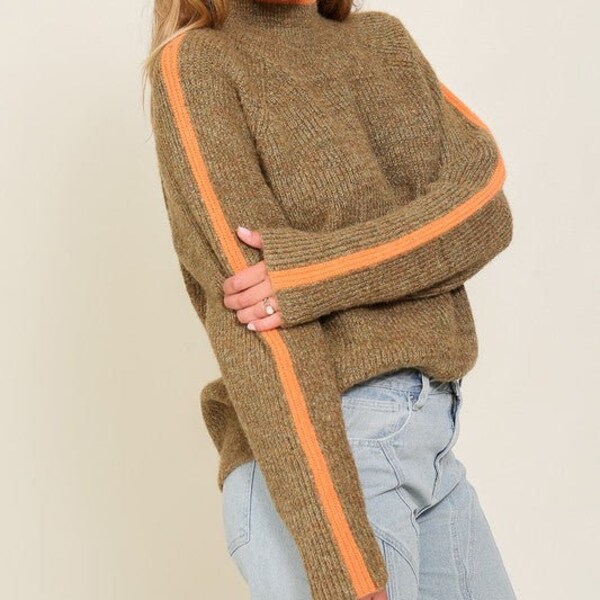 Funnel Neck Sweater - Etsy