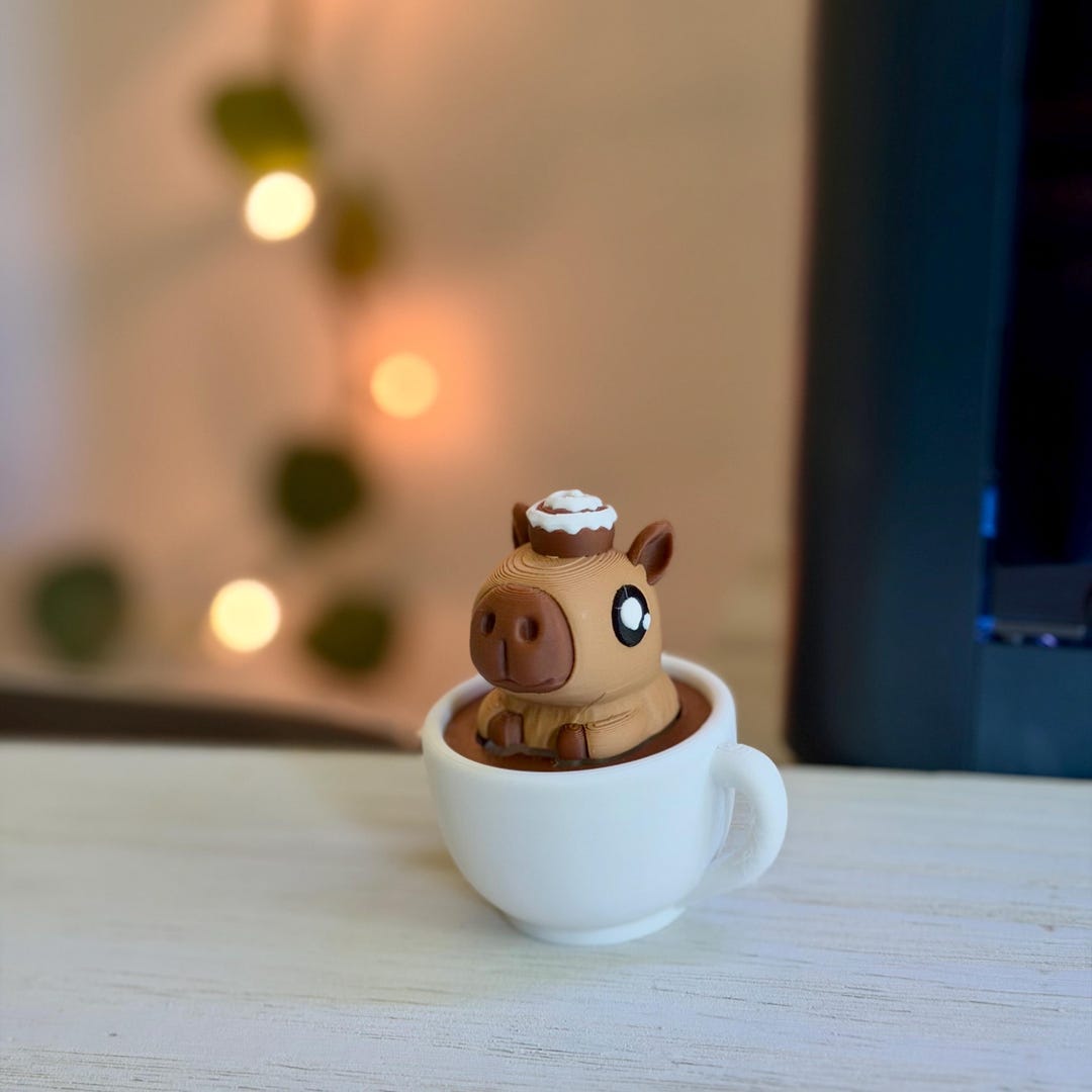 Capybara Hot Cocoa Fidget Clicker Toy | 3D Printed Desk Accessory (PLA ...