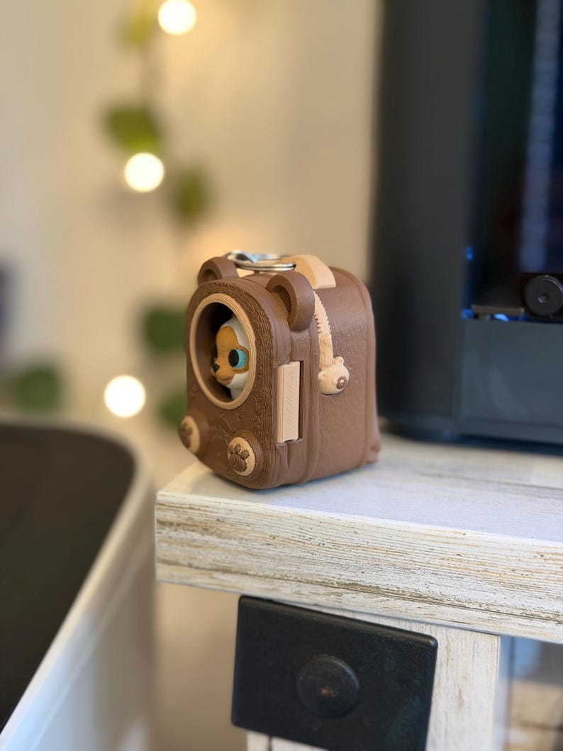 3D Printed Cat Backpack Keychain | Miniature Travel Carrier Bag Charm ...