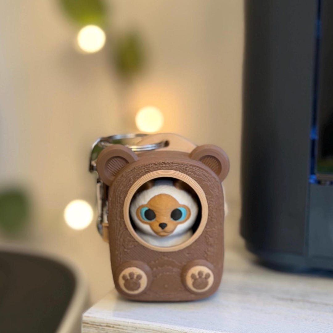 3D Printed Cat Backpack Keychain | Miniature Travel Carrier Bag Charm ...