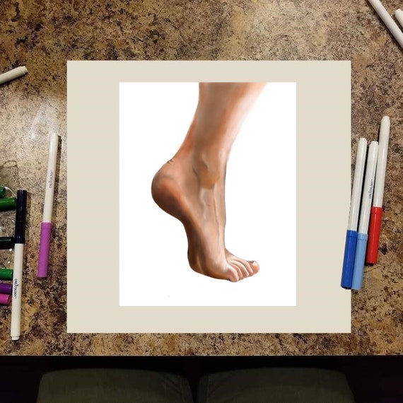 Realistic Foot Made Digitally | Etsy