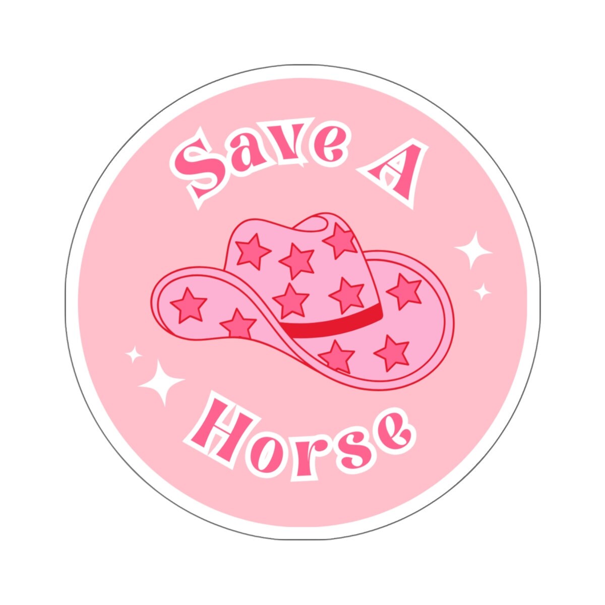 Save A Horse Pink Cowgirl Sticker - Etsy
