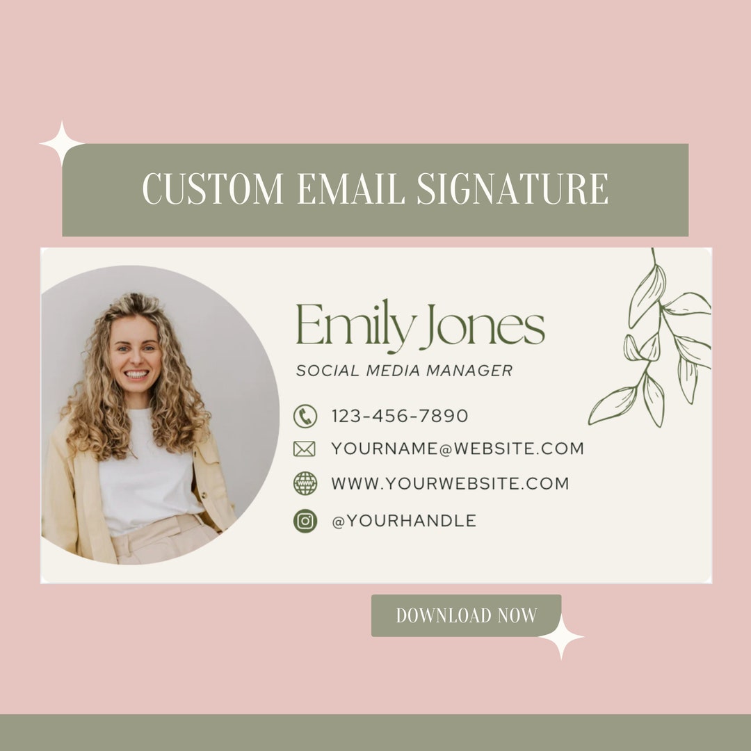 Email Signature Template - Customizable, Editable Signature Design ...