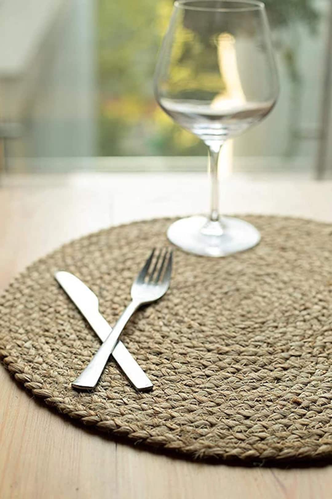 Round Natural Placemats Sets 4 PC for Dining Table Hand - Etsy