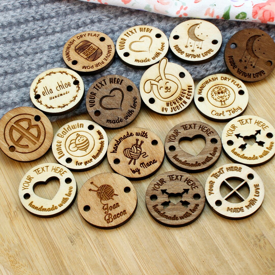50PCS Round Wood Labels,button Labels,personalized or Custom Wood ...