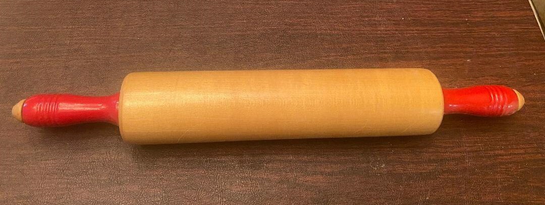 Vintage Red Handled Rolling Pin - Etsy