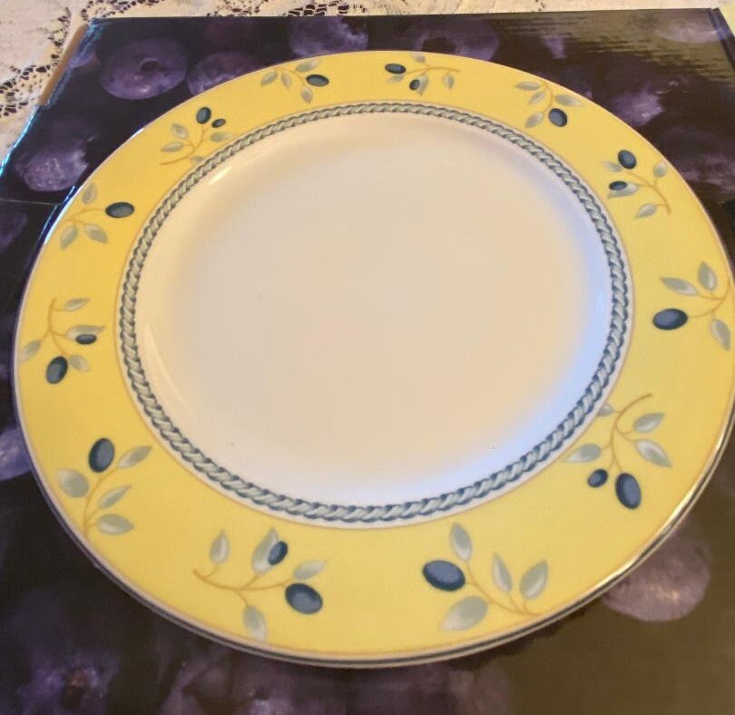Blueberry Dishes by Royal Doulton, Plate, Bowl, Salad Plate. Yellow ...