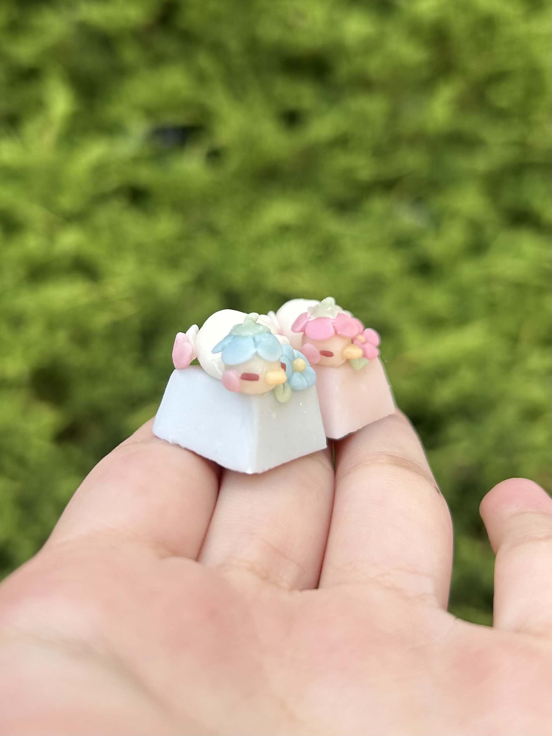 Cute Handmade Sleeping Flower Goose Artisan Keycap Escape Key cherry ...