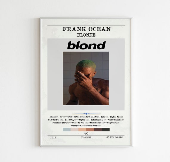Frank Ocean Posters Blonde Poster Blonde Tracklist Album Etsy