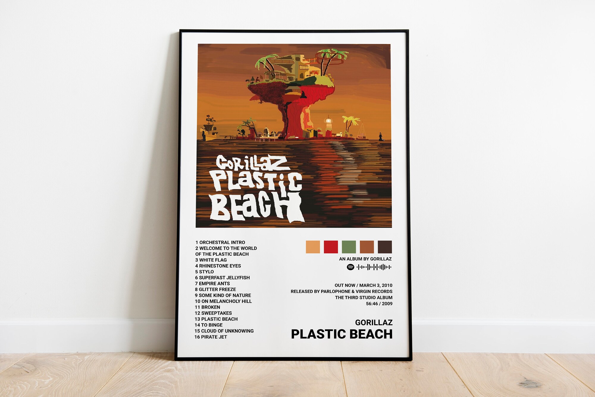 Gorillaz Posters / Plastic Beach Poster / Album Cover Poster