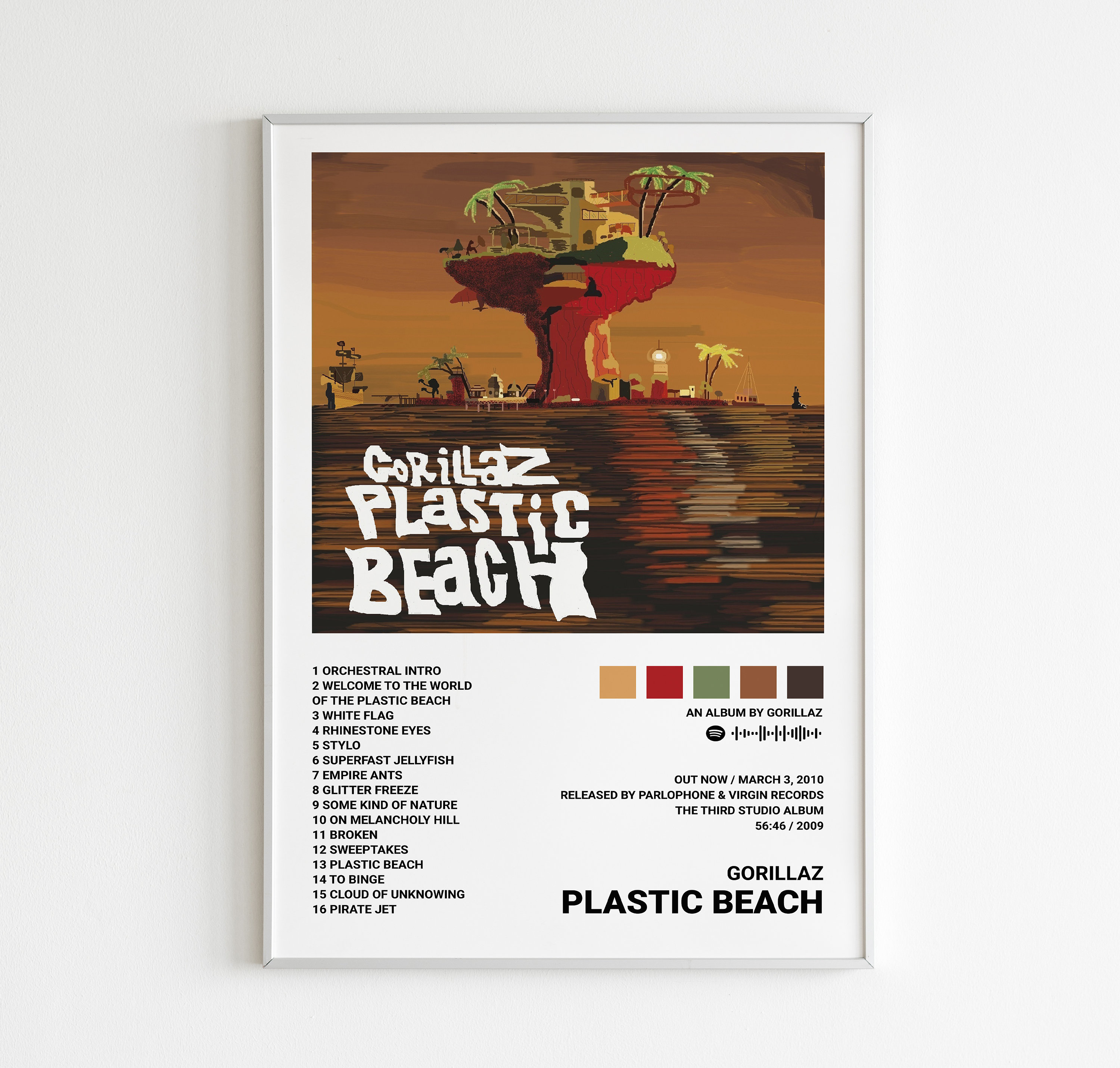 Gorillaz Posters / Plastic Beach Poster / Album Cover Poster