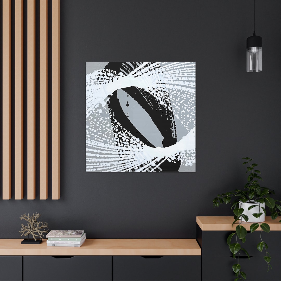 Pendulum Art! Abstract Painting Canvas Print - Wall Decor, Black, Blue ...