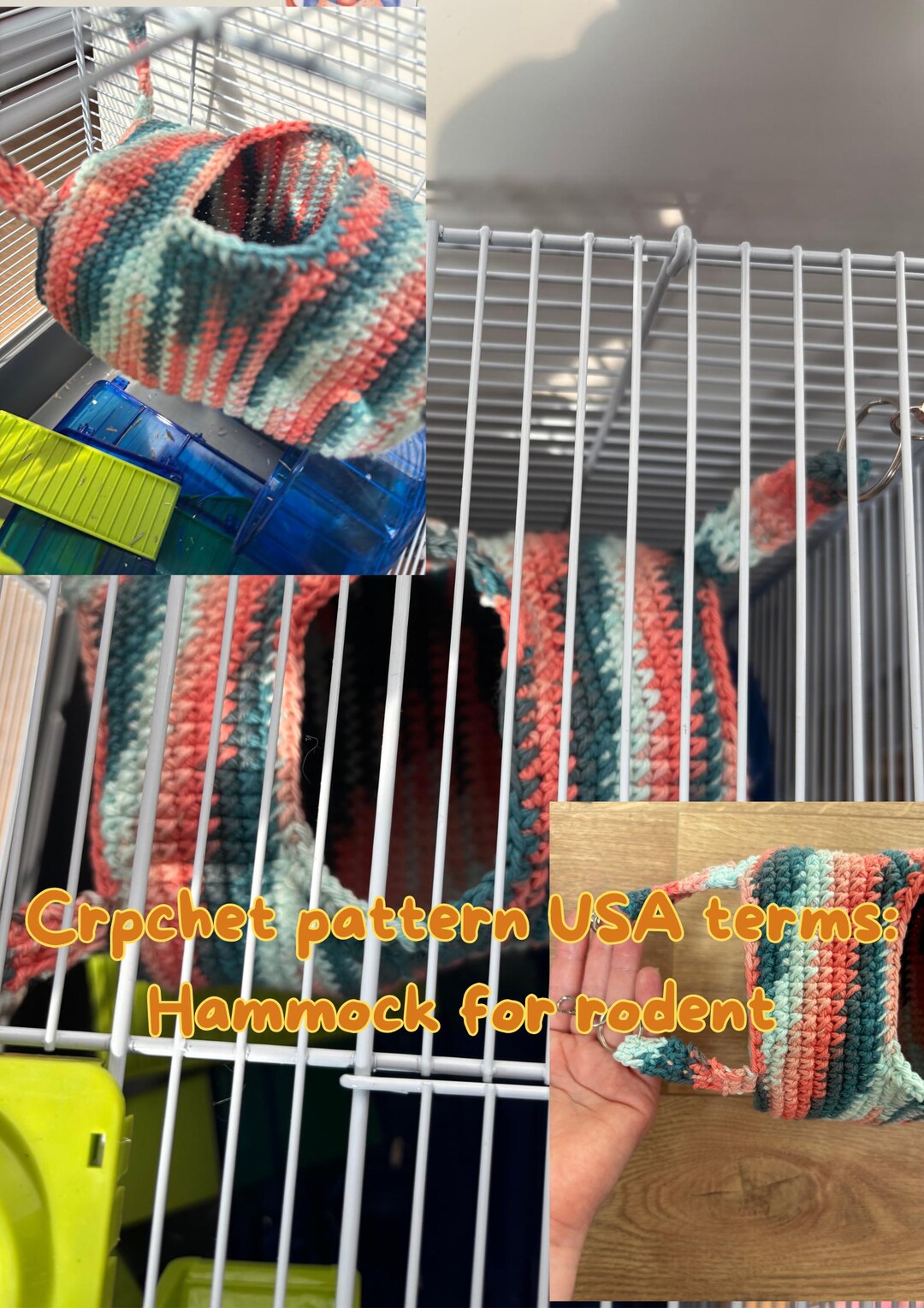 Crochet Pattern for Rodent Cage Accessorie (rats, Mice) Pouch. Suitable ...
