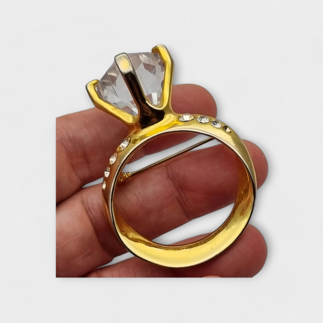 Original Large Wedding Ring Brooch for the Lapel, Very Curious and ...