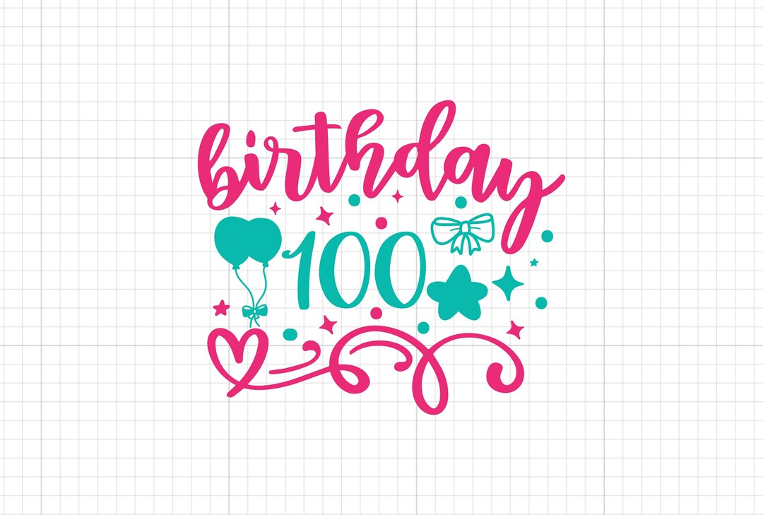 100th Birthday SVG Birthday SVG Happy Birthday Svg Birthday - Etsy