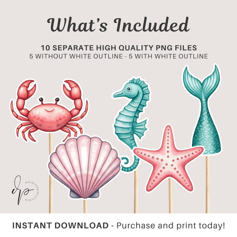 Under the Sea Cake Topper PNG, Under the Sea Theme, Ocean Party Table ...