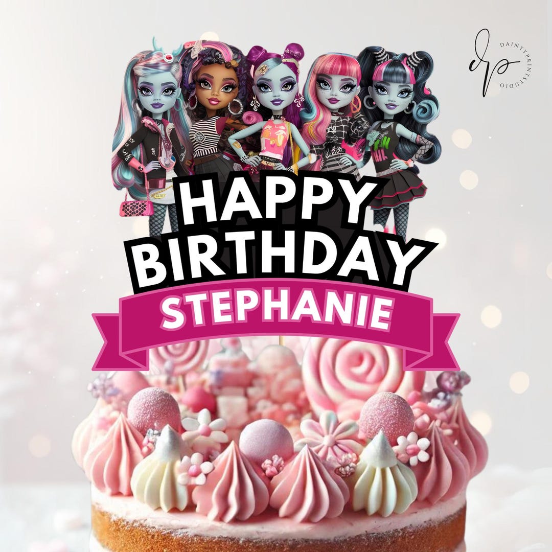 Monster Cake Topper, Monster Girls High School Cake Topper, Monster ...