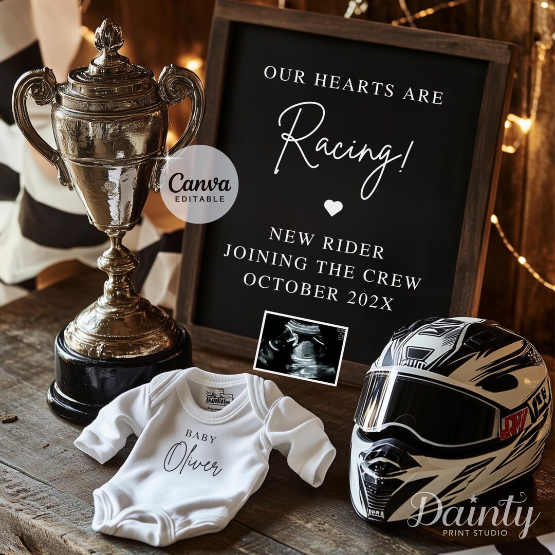 Dirt Bike Pregnancy Announcement, Motorbike Gender Reveal, Digital ...