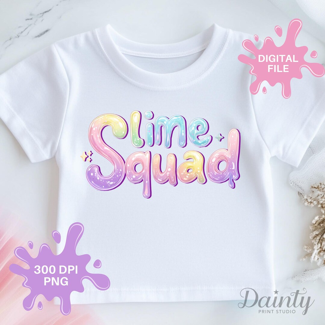 Slime Squad PNG Sublimation Design, Slime Birthday PNG, Slime Birthday ...