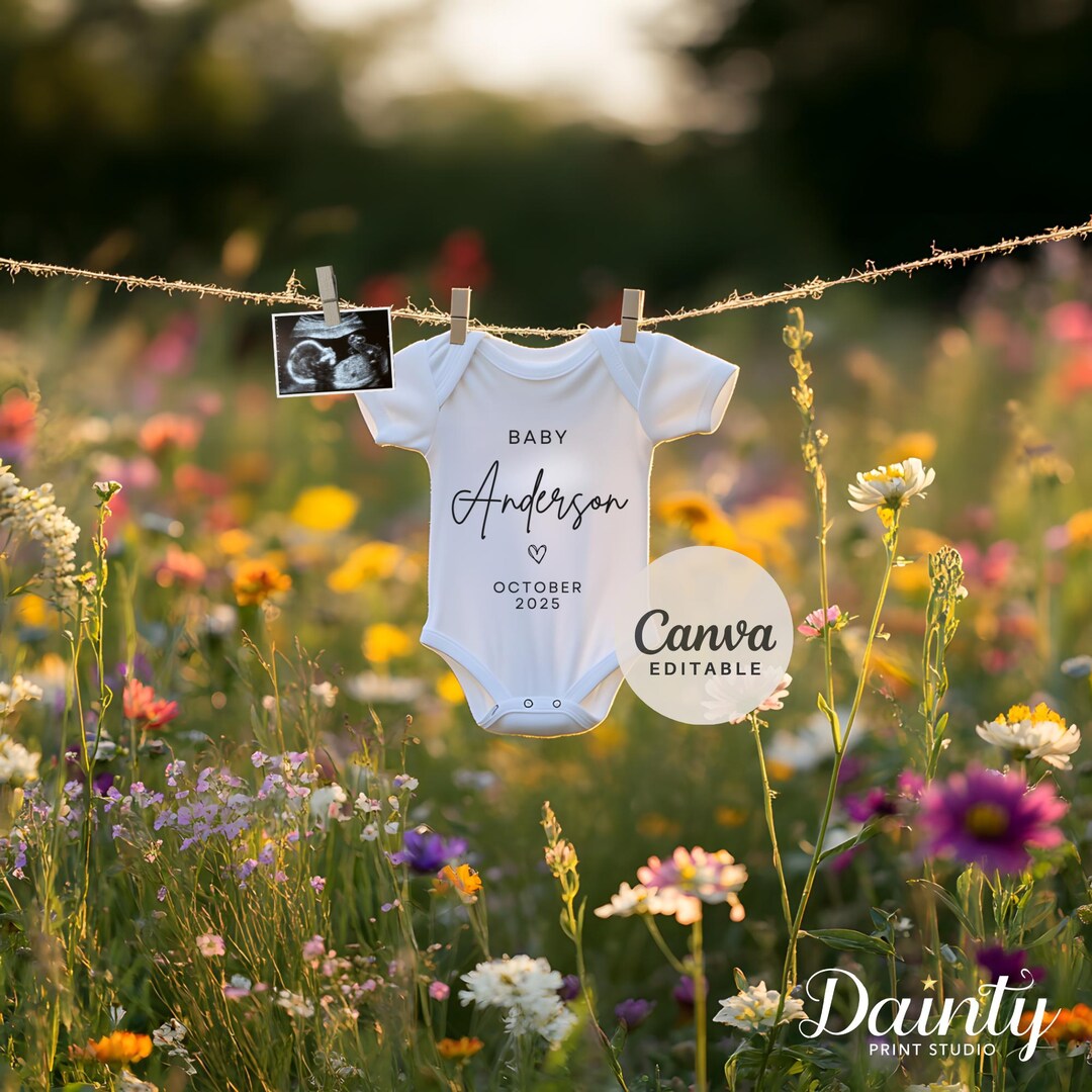 Summer Pregnancy Announcement Spring, Baby Announcement Digital Spring ...