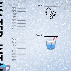 Water Intake Checklist, Digital Water Checklist, Water Checklist - Etsy