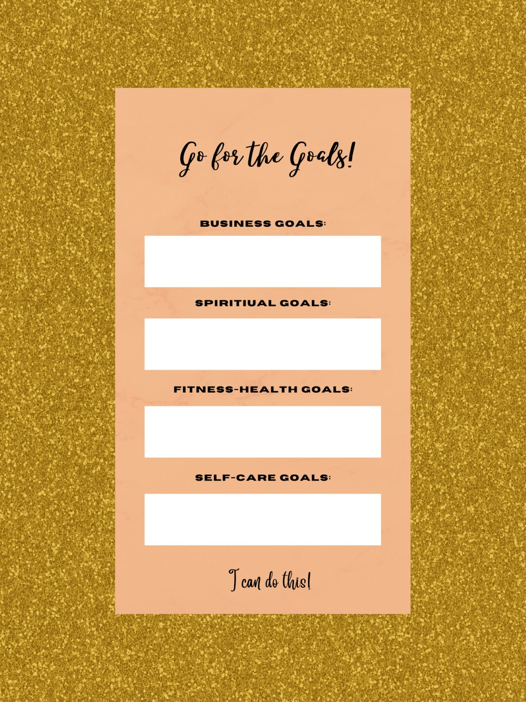 Business Goal Sheet PDF, Goal Sheet for Business Digital, Goal Sheet ...