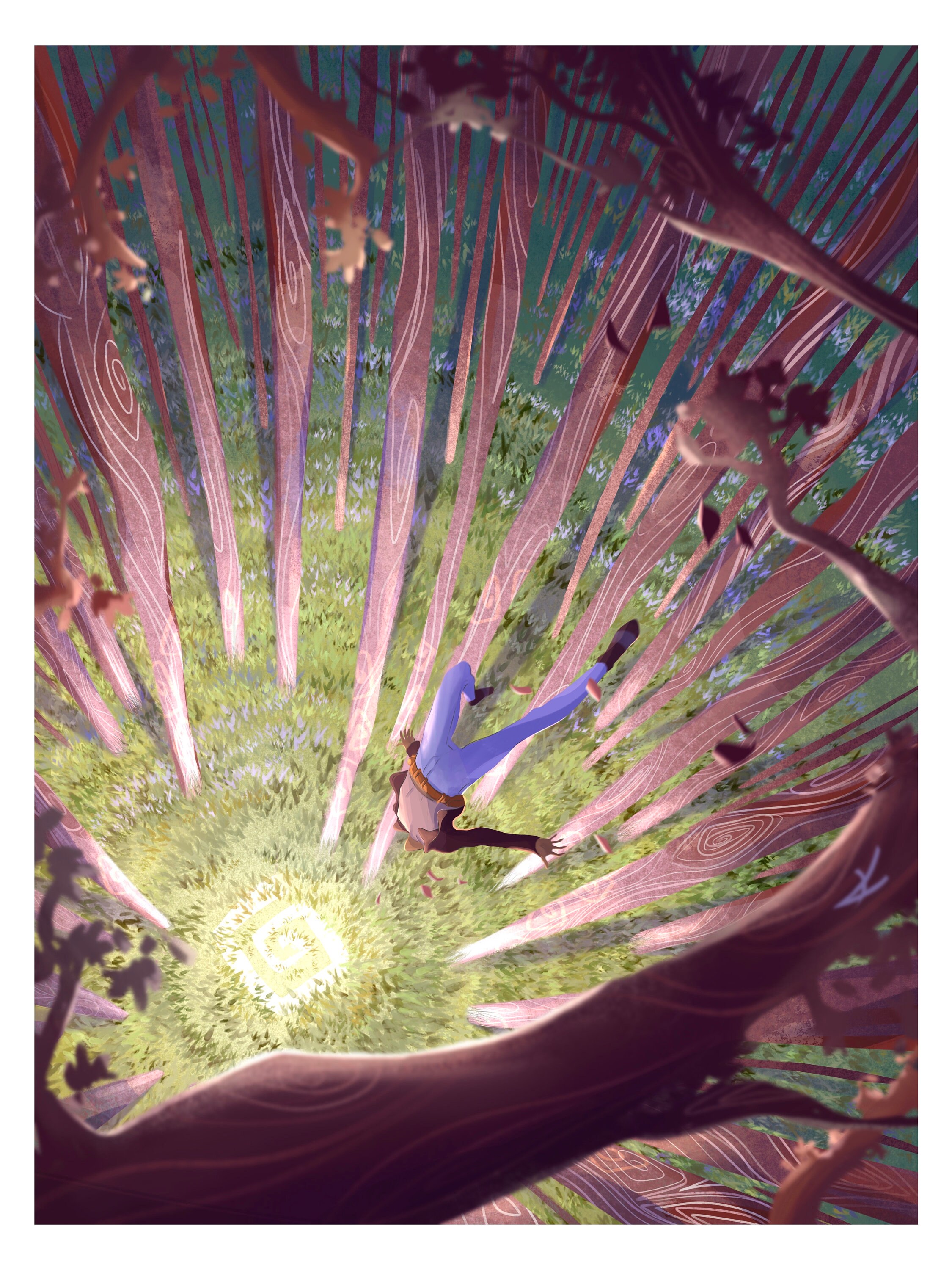 Illustration Forest Jump Moebius Inspiration Man Trees Fantasy Magic ...