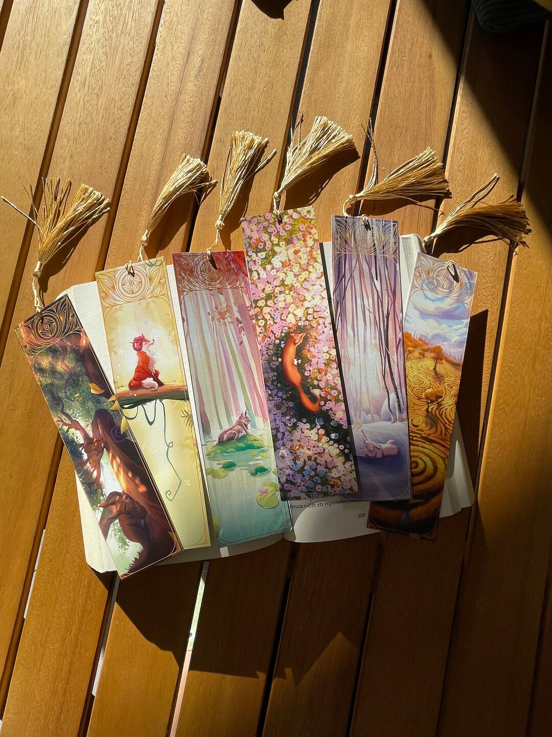 Large Double-sided Bookmark With Gold Tassel, Perfect for a Gift for ...