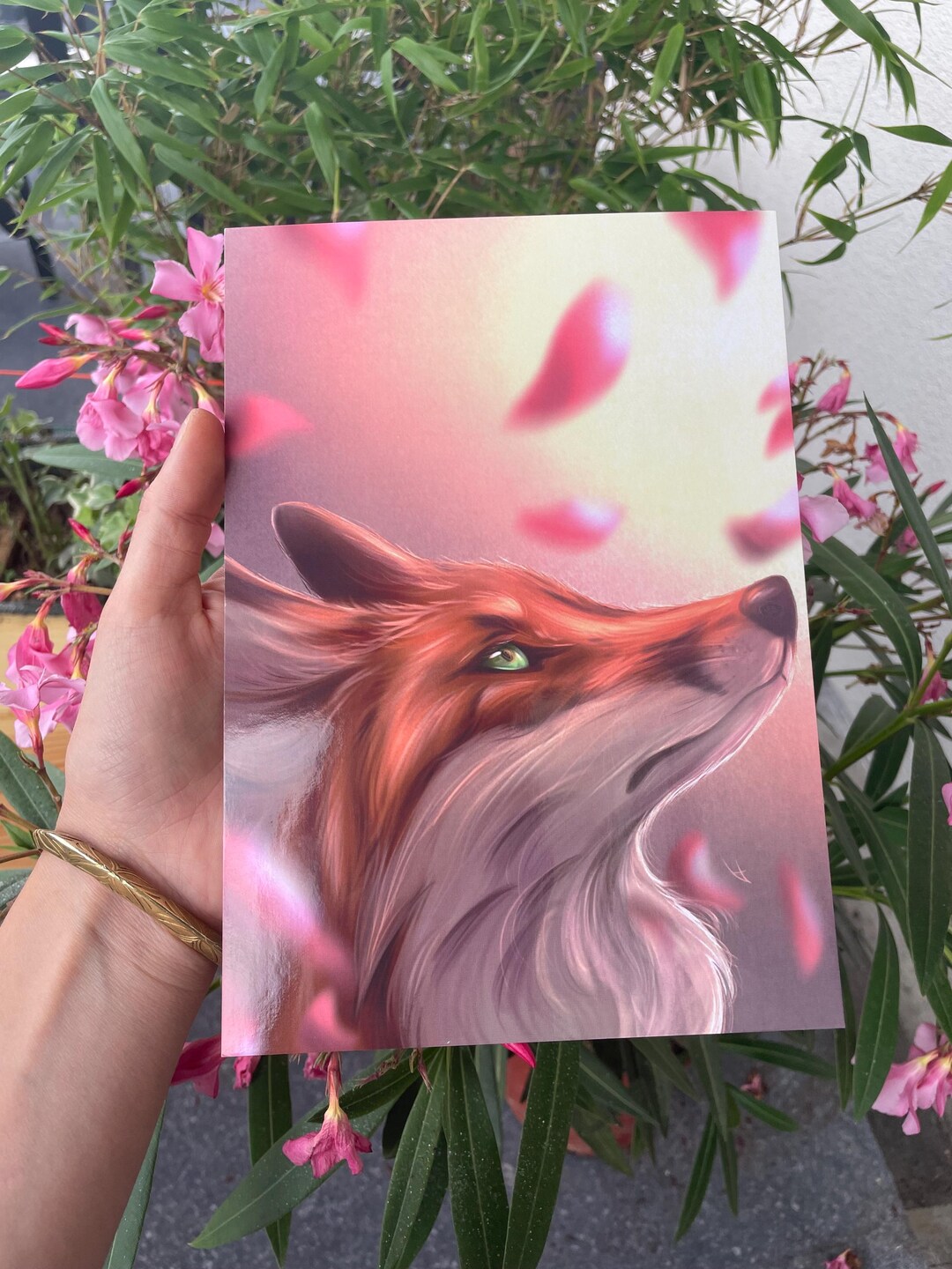 A5 Glossy Postcard Fox Face Are Cute Animal Fox Illustration Drawing ...