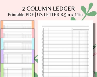 2 Column Ledger Book - Etsy