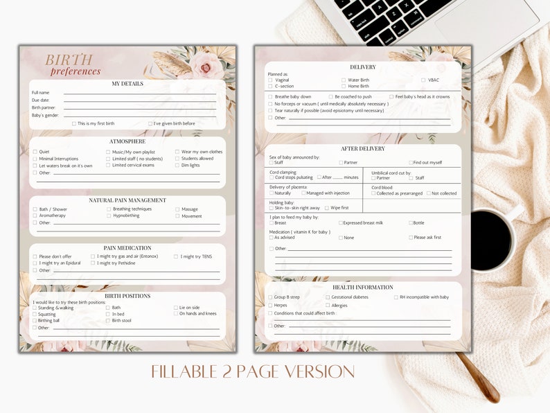 Fillable Birth Plan Birthing Plan Template Editable Printable Birth ... Fillable Birth Plan Birthing Plan Template Editable Printable Birth ...