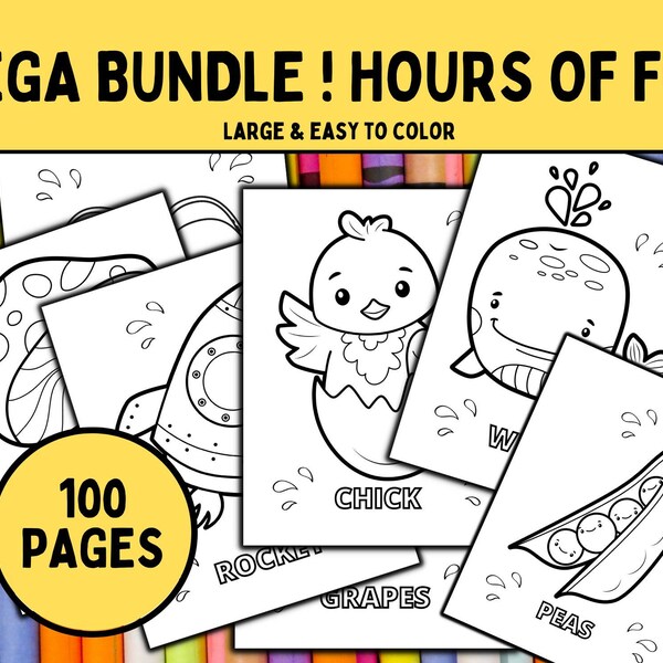 Printable Large Coloring Pages - Etsy