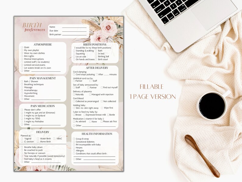 Fillable Birth Plan Birthing Plan Template Editable Printable Birth ... Fillable Birth Plan Birthing Plan Template Editable Printable Birth ...