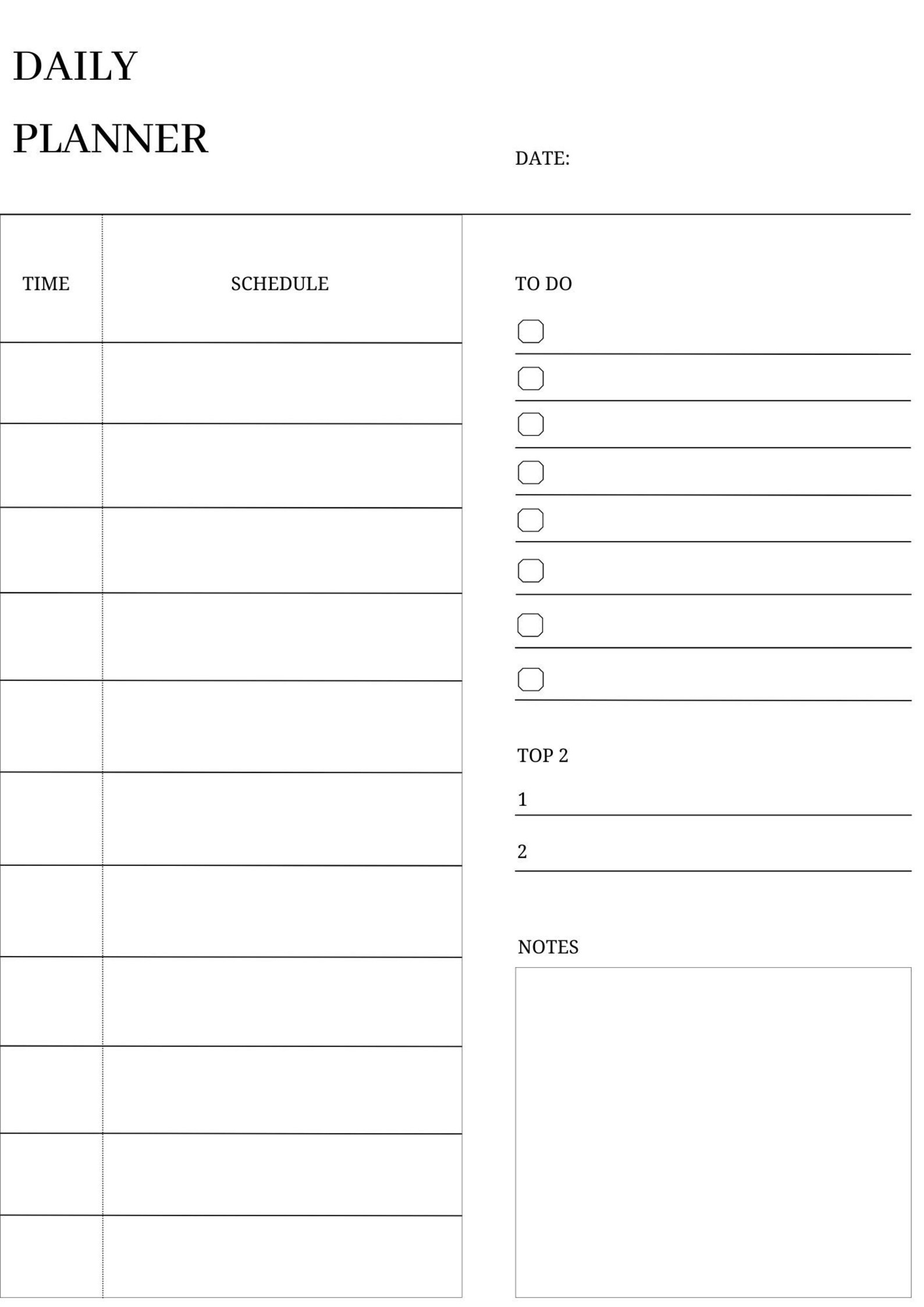 Minimalist Printable Daily Planner Classy Daily Planner | Etsy