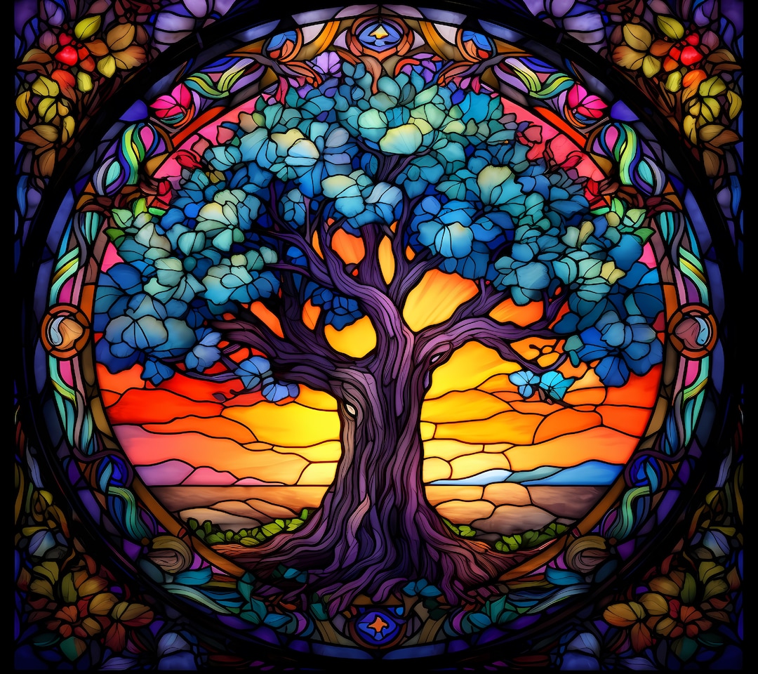Stained Glass Style Tree of Life Decals & Prints - Etsy