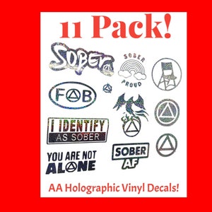 AA Vinyl Decals 11 Pack! Color Options! Holograhpic Decal for ...