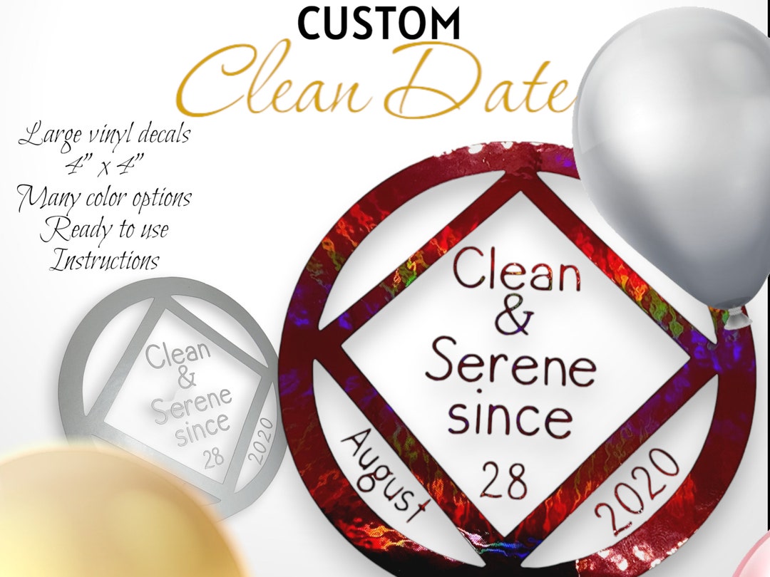 Clean Date Custom Narcotics Anonymous Vinyl Decal - Large 4". Comes ...