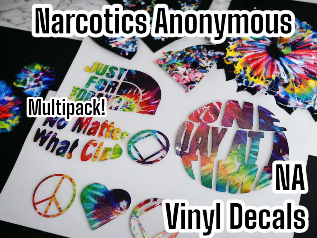 4 NA Vinyl Decals! Tie Dye Narcotics Anonymous Decals With Freebies ...